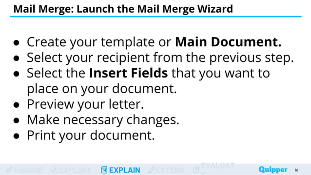 E-Tech Lesson 8 Mail Merge and Label Generation | PPTX