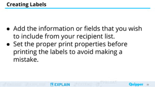 E-Tech Lesson 8 Mail Merge and Label Generation | PPTX