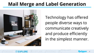 E-Tech Lesson 8 Mail Merge and Label Generation | PPTX