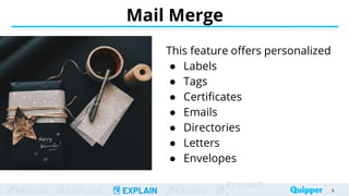 E-Tech Lesson 8 Mail Merge and Label Generation | PPTX