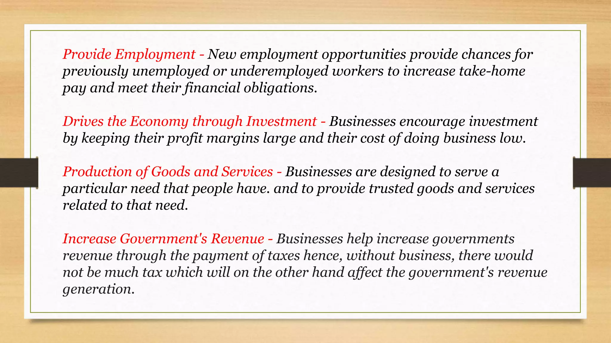 FORMS and ECONOMIC ROLES of BUSINESS ORGANIZATIONS | PPTX