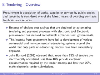 A Fair E-Tendering Protocol | PPT
