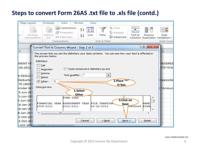 E tutorial - convert form 26 as text file to excel | PDF
