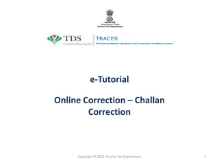 E tutorial - Online Correction - Challlan Correction | PDF