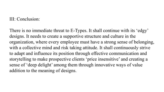 E types and its strategy dilemma | PPTX | Business | Business and Finance