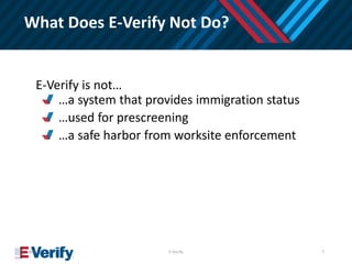 ‘E-Verify – Ensure your new hires are Authorized to Work’ DHS 2020 | PPT