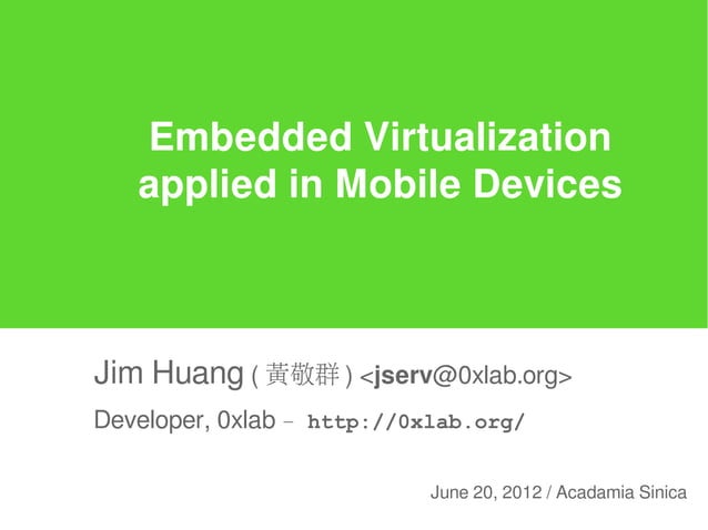 Embedded Virtualization applied in Mobile Devices | PDF | Operating Systems | Computer Software ...