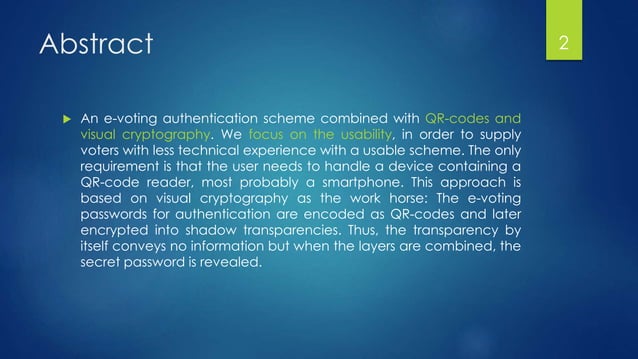 E voting authentication with qr-codes | PPT