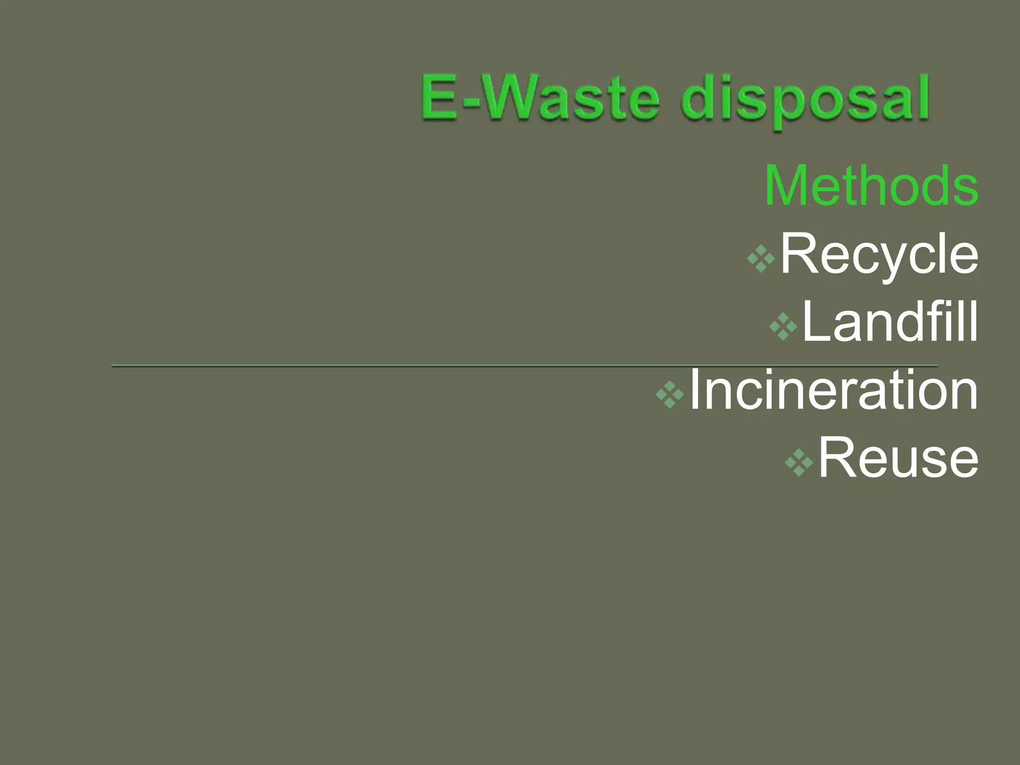 Electronic Waste(E waste) | PPTX | Environmental Services Industry ...