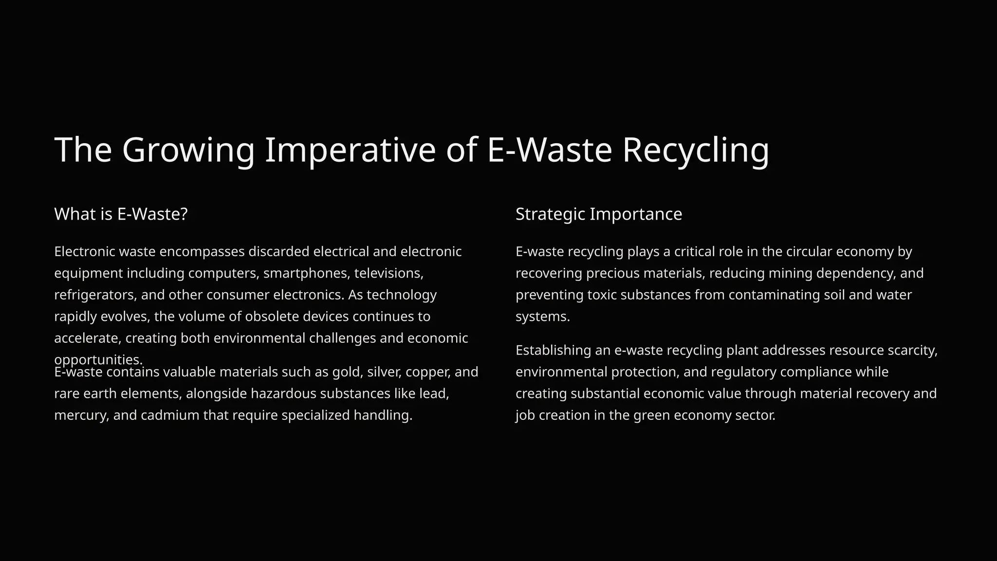 How to Setup an E-Waste Recycling Plant in 2026 | PPTX