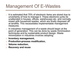 E waste and its impacts | PPTX