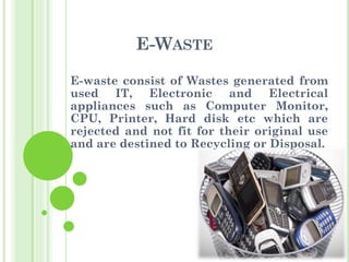 E-Waste - Recycle & Management | PDF