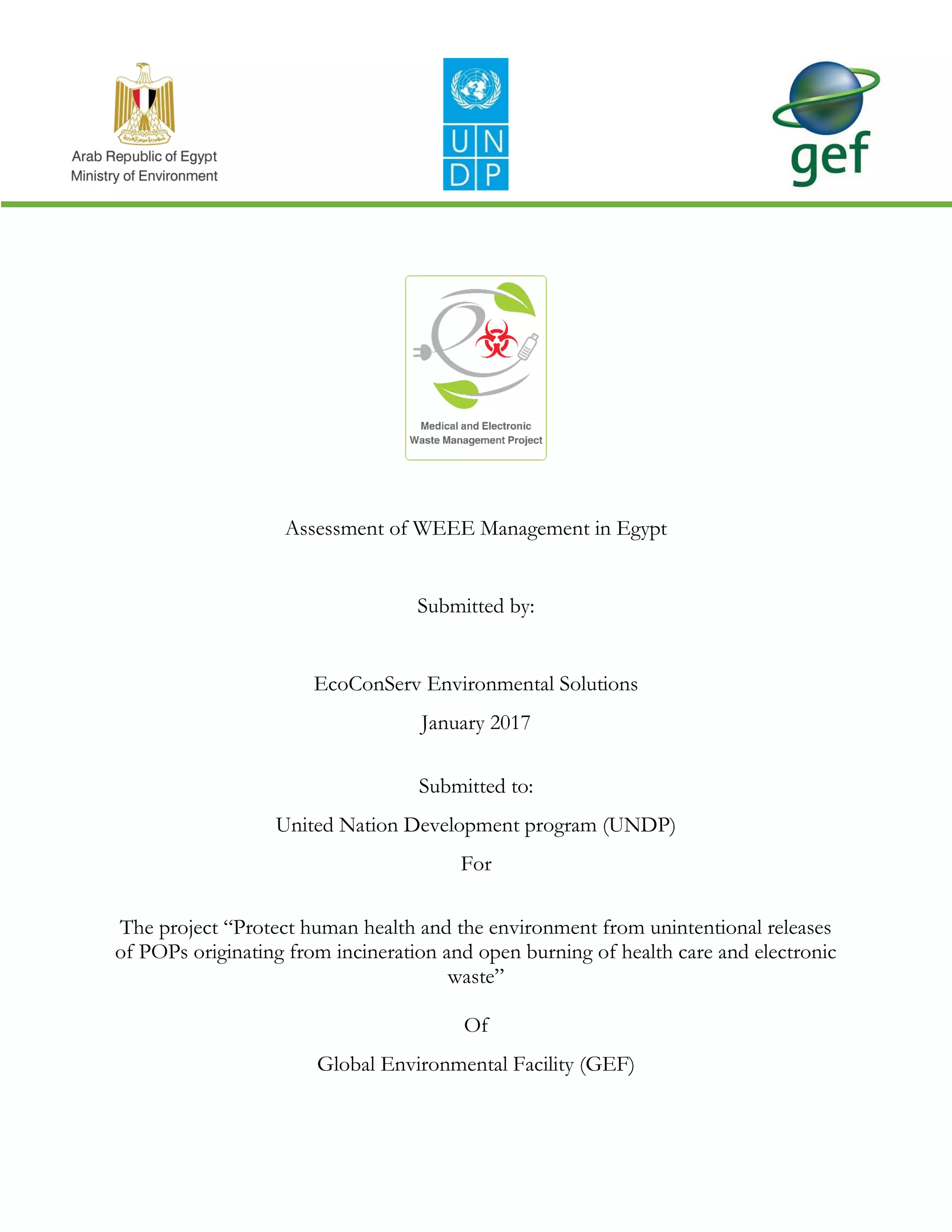 Assessment of WEEE Management in Egypt | PDF | Environmental Services Industry | Industries