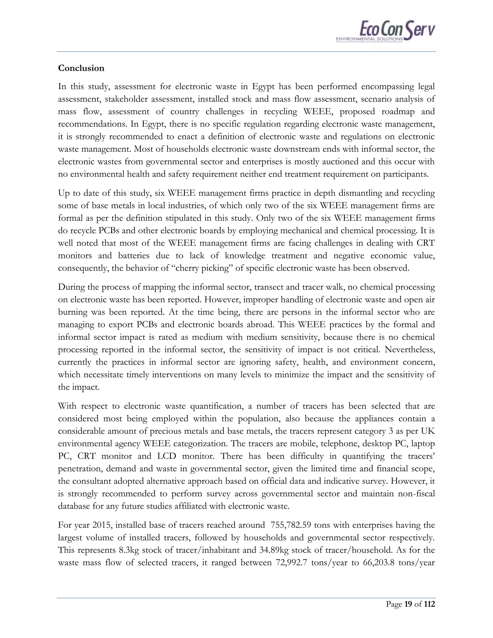 Assessment of WEEE Management in Egypt | PDF