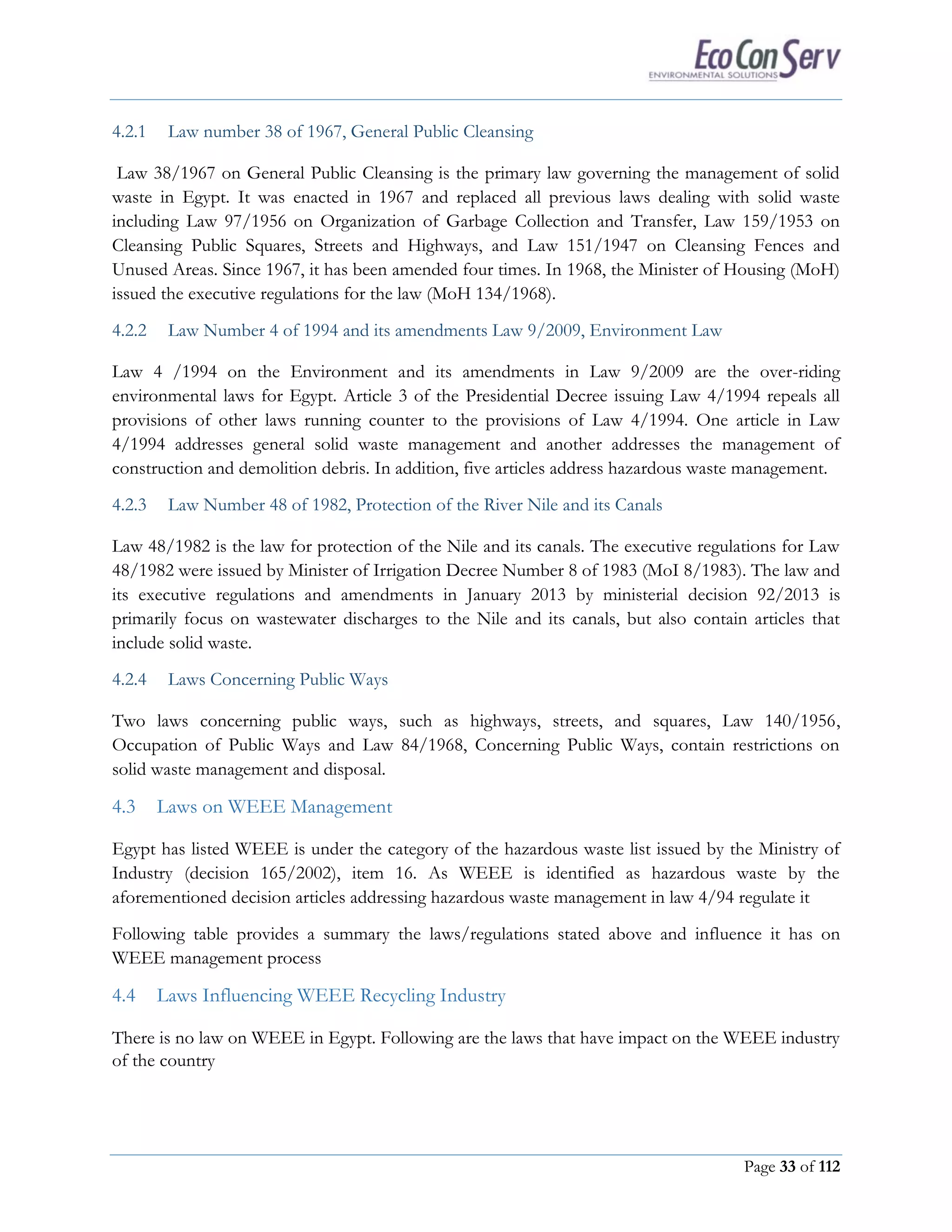 Assessment of WEEE Management in Egypt | PDF