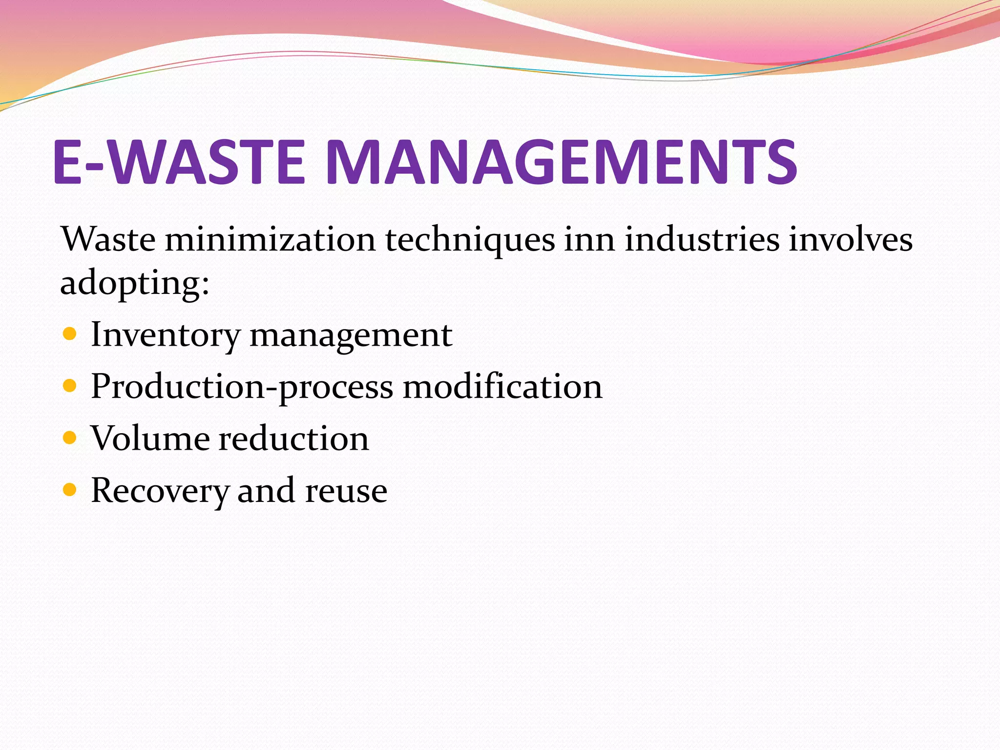 E waste challenges | PPTX