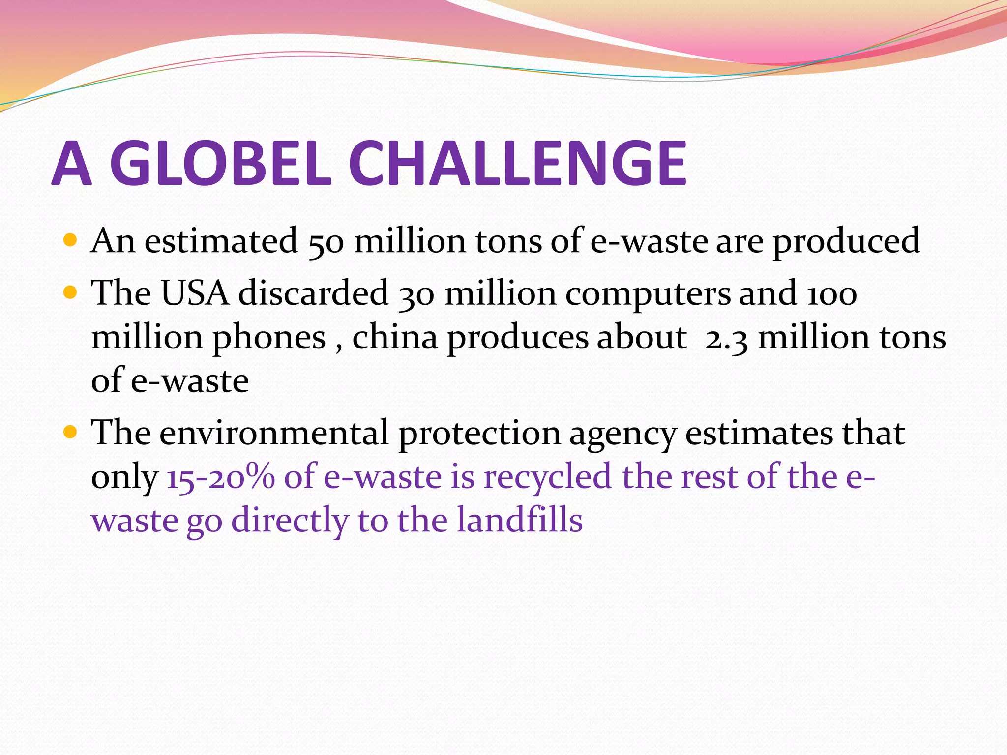 E waste challenges | PPTX