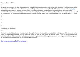 E-Waste Essay | PDF