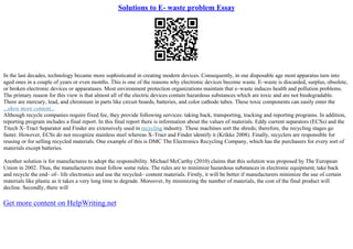 E-Waste Essay | PDF
