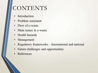 E waste as a problem and its management | PPT