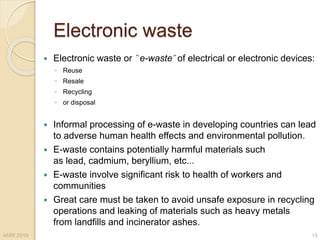 E waste, health & enviroment-may2019 | PPTX