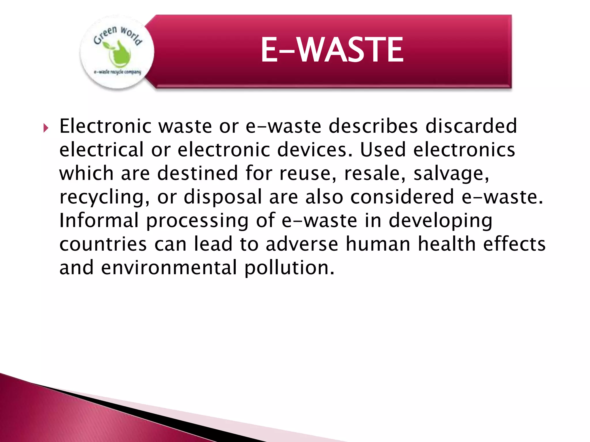 E waste recycle | PPTX