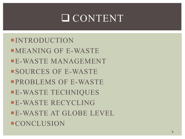 E waste management | PPT