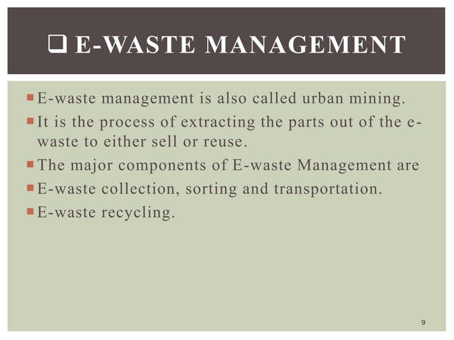E waste management | PPT