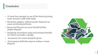 E waste management | PPTX | Environmental Services Industry | Industries
