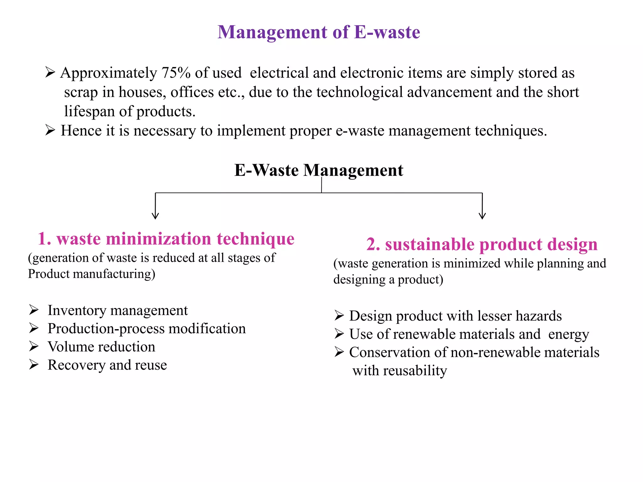 E-waste & Management.ppt | Environmental Services Industry | Industries