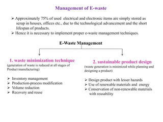 E-waste & Management.ppt | Environmental Services Industry | Industries