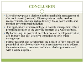 Electronic-waste Management with help of Microorganisms | PDF ...