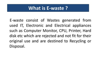E waste’ management final | PPT