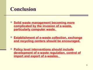E waste management in india | PPT