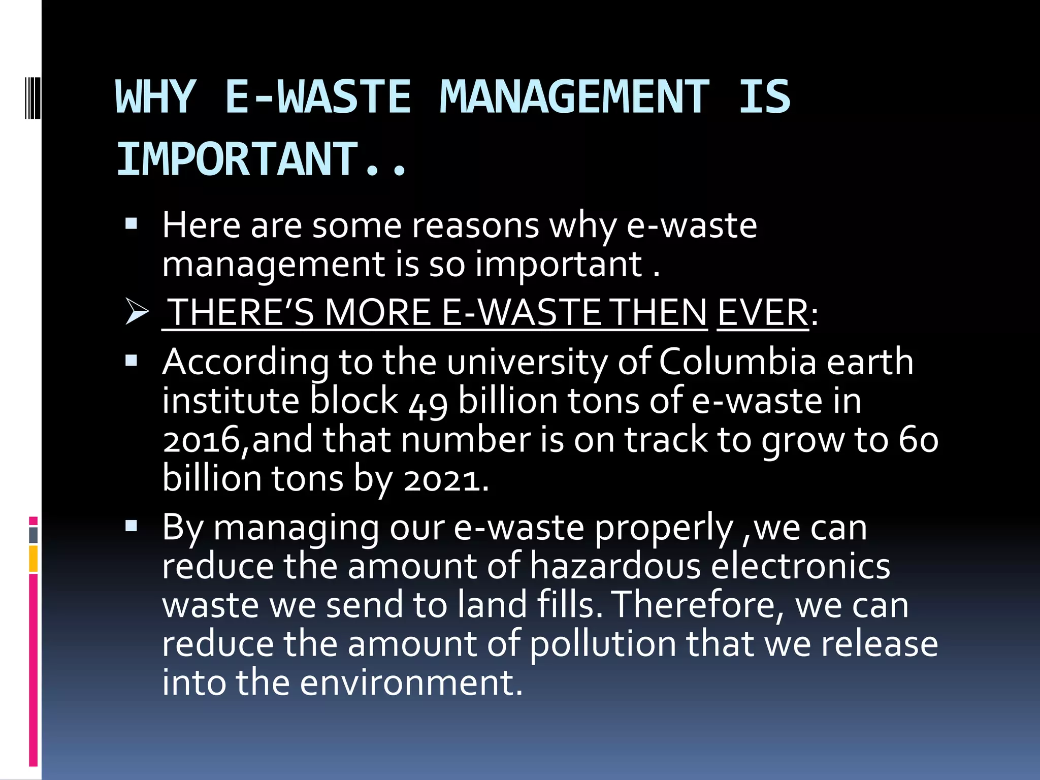 E waste management ppt | PPTX