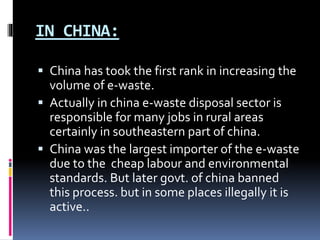E waste management ppt | PPTX