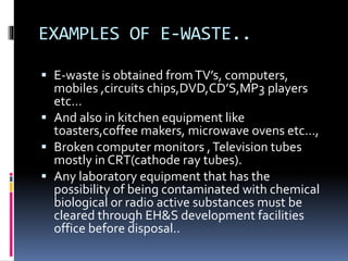 E waste management ppt | PPTX