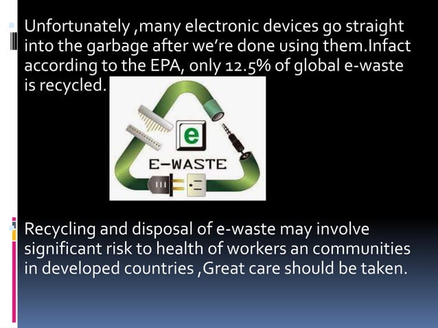 E waste management ppt | PPTX