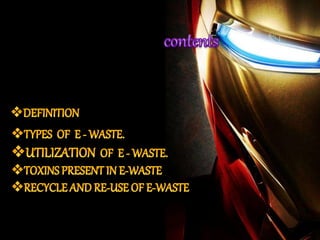 E waste project | PPTX | Environmental Services Industry | Industries