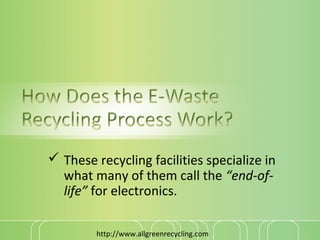 E waste recycling process | PPT