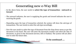 How to Generate E-Way Bill | PDF