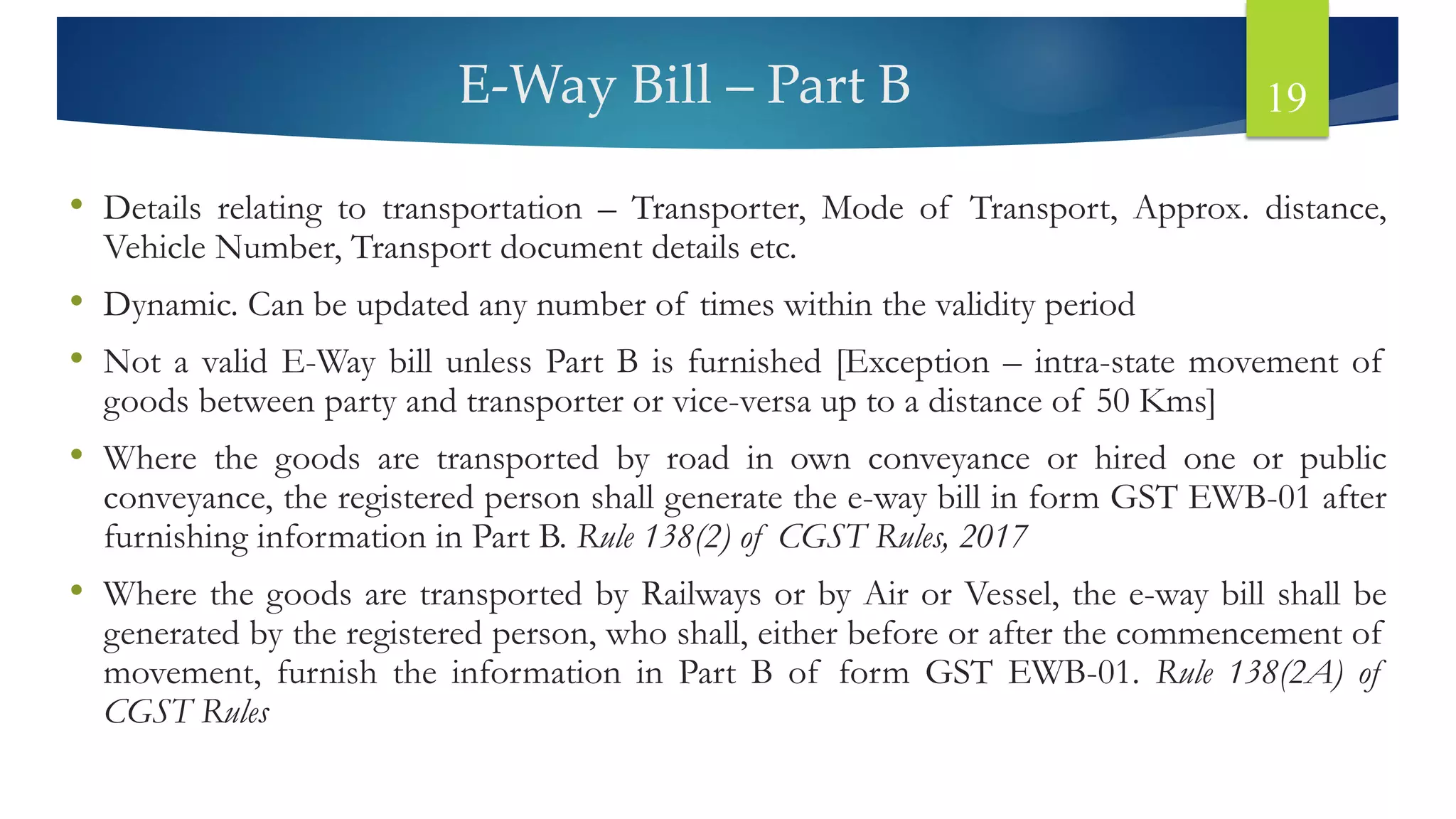 E way bill under GST | PDF