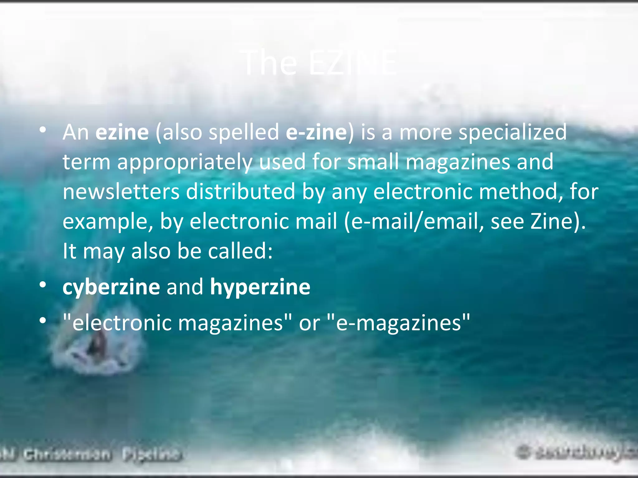 E zine | PPT