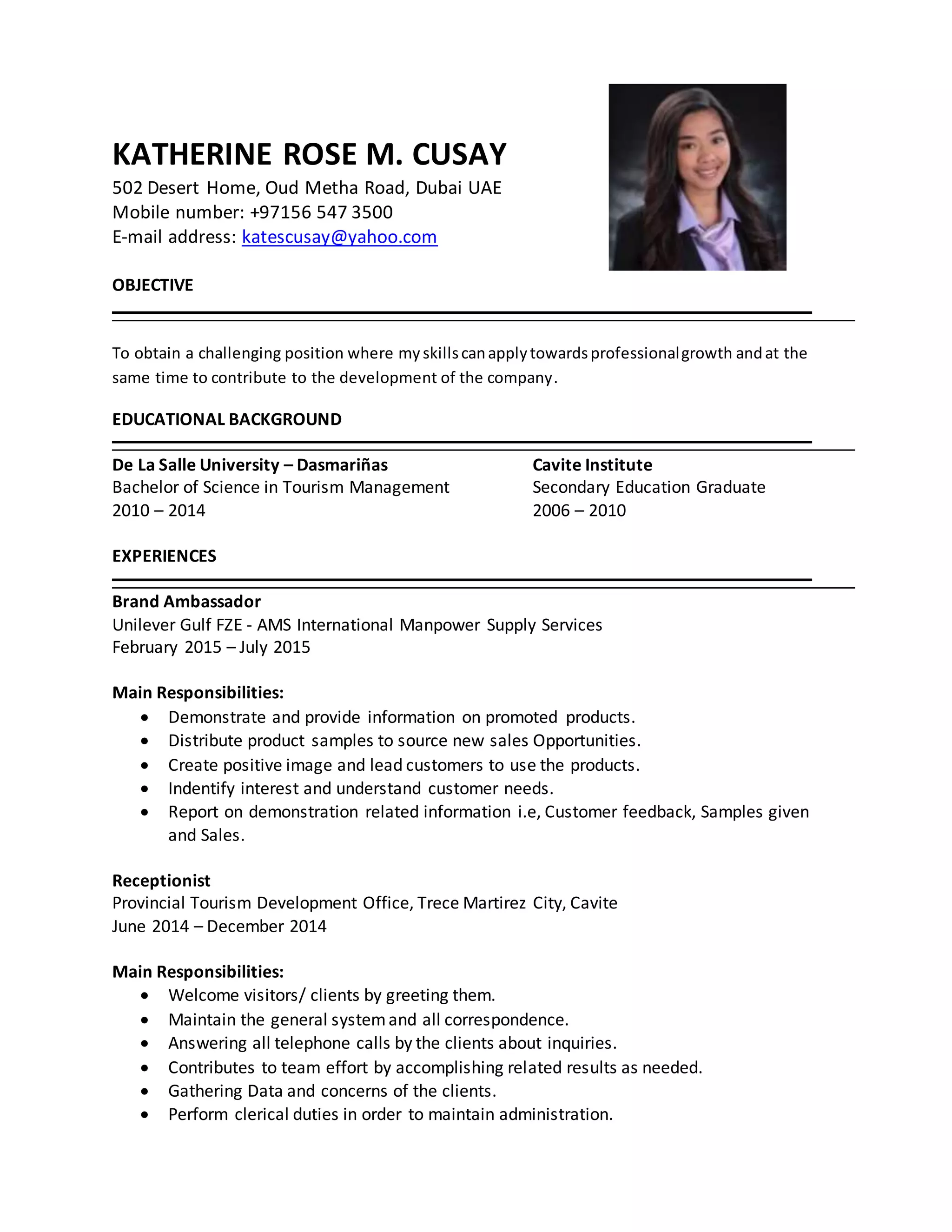 KATHERINE CUSAY CV | DOCX