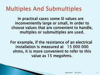 E003B multiples & si units | PPT