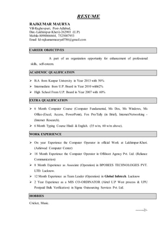 RESUME raj | PDF