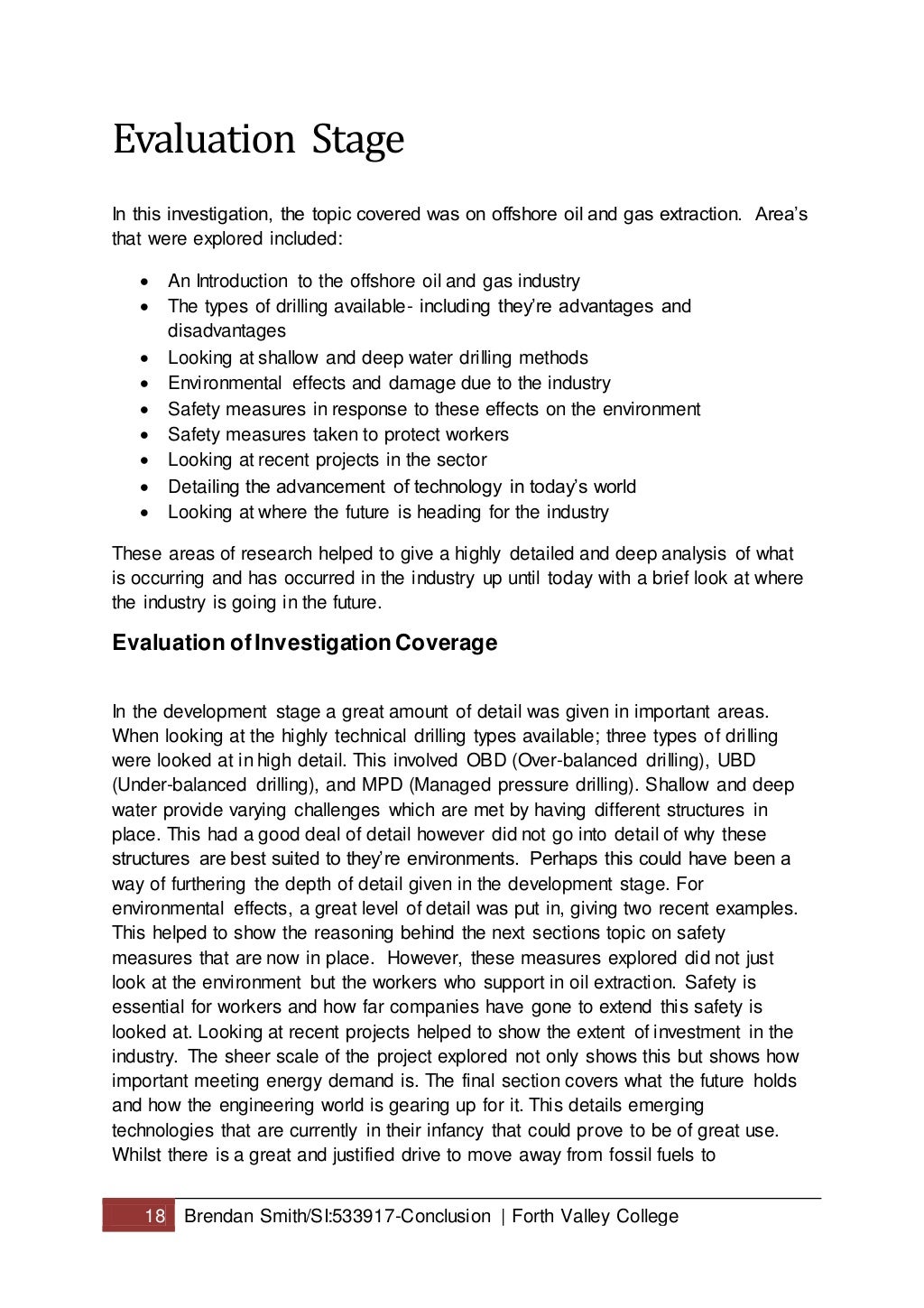 Graded Unit Development Stage