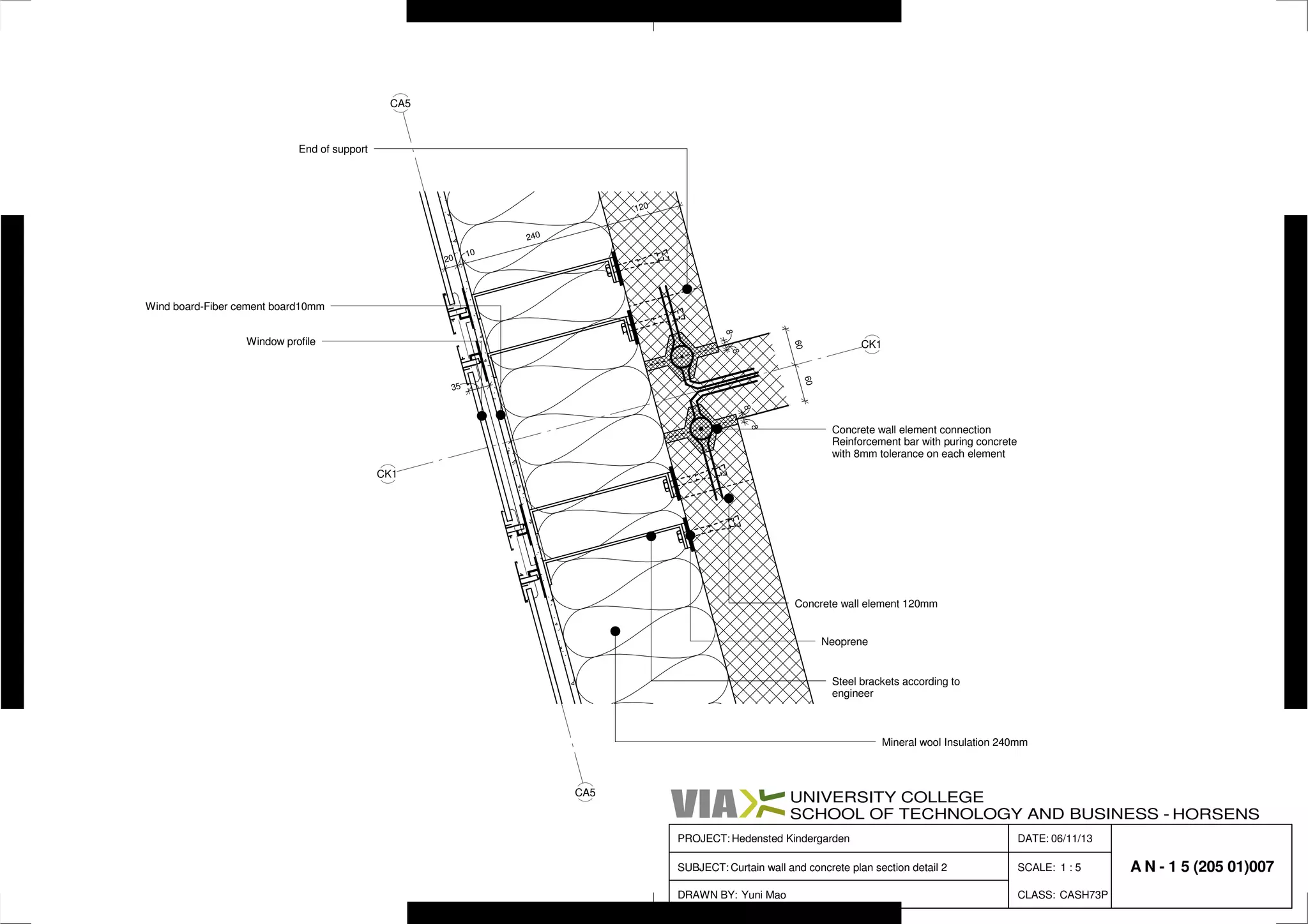 A N - 1 5 (205 01)007Curtain wall and concrete plan section detail 2 | PPT