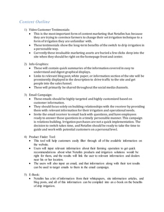 Netafim Content Marketing Plan | DOCX | Social Networking | Internet