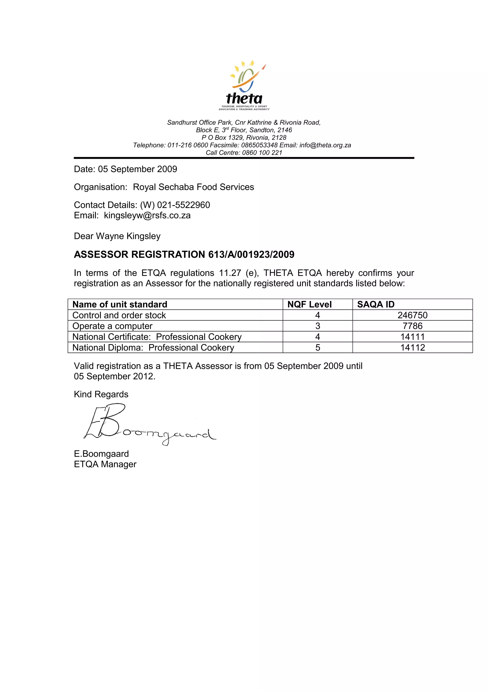 Assessor Registration | DOC